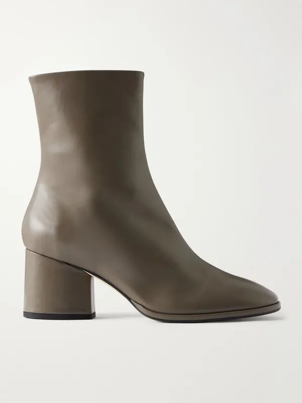 AeydĒ Ayla Leather Ankle Boots - Gray
