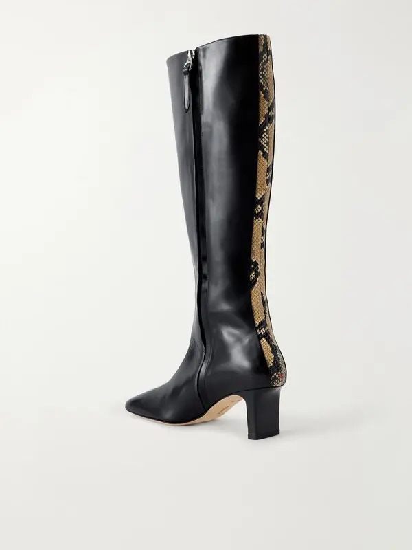 AeydĒ Bita 55 Snake-effect Leather Knee-boots