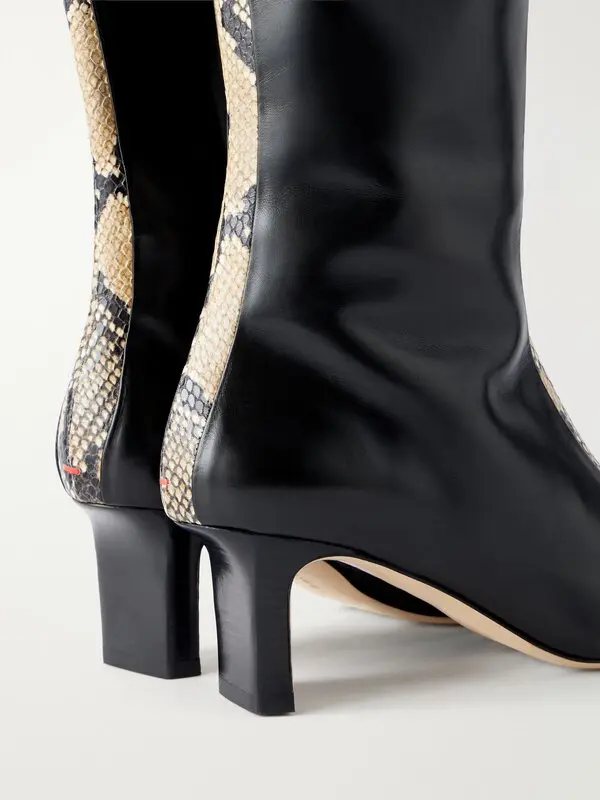 AeydĒ Bita 55 Snake-effect Leather Knee-boots