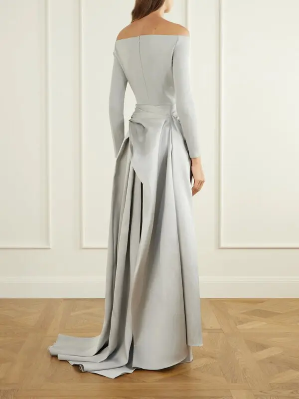Solace London Winslow Off-the-shoulder Crepe Gown