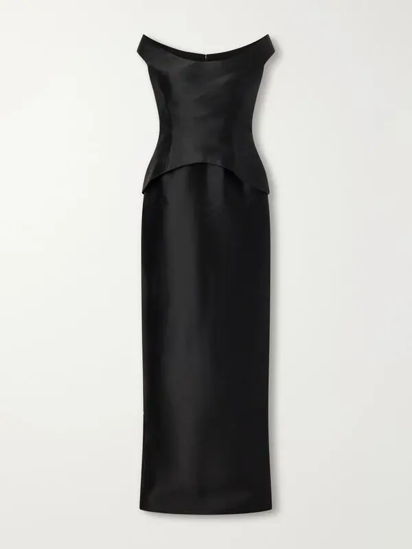 Solace London Pieta Off-the-shoulder Twill Gown