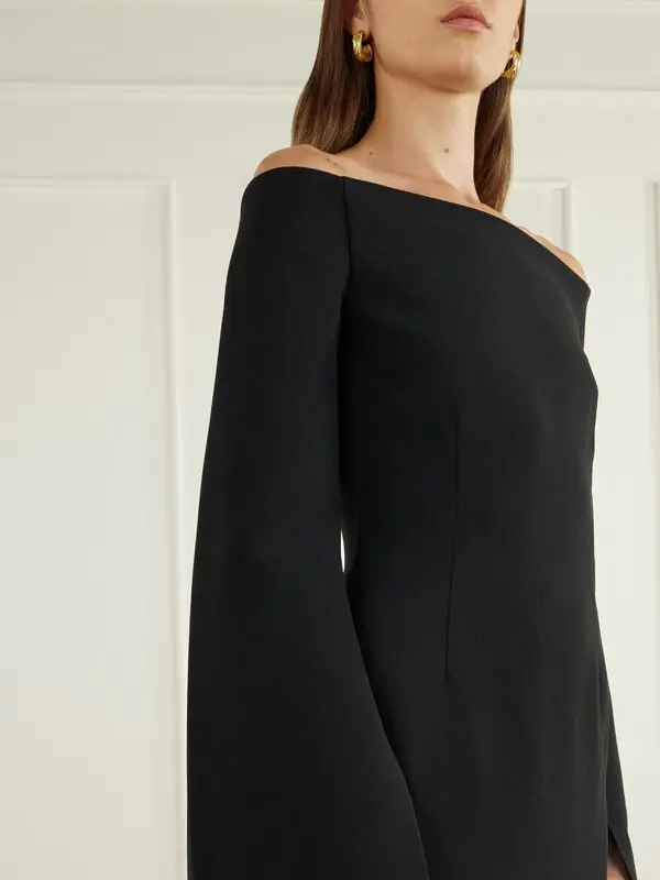 Solace London Marcella Off-the-shoulder Crepe Gown