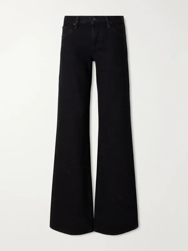 FRAME The Gray Low-rise Wide-leg Jeans - Black