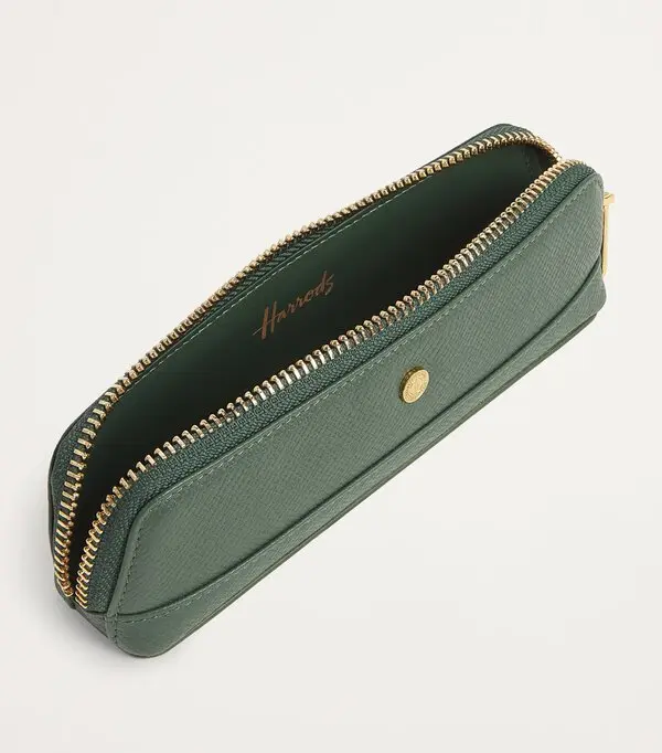 Harrods Slim Leather Pencil Case