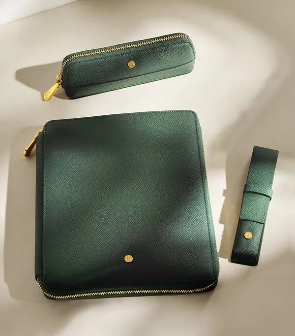 Harrods Slim Leather Pencil Case