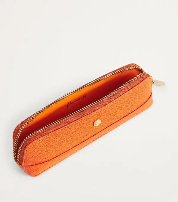 Harrods Slim Leather Pencil Case