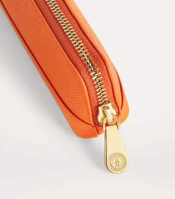 Harrods Slim Leather Pencil Case