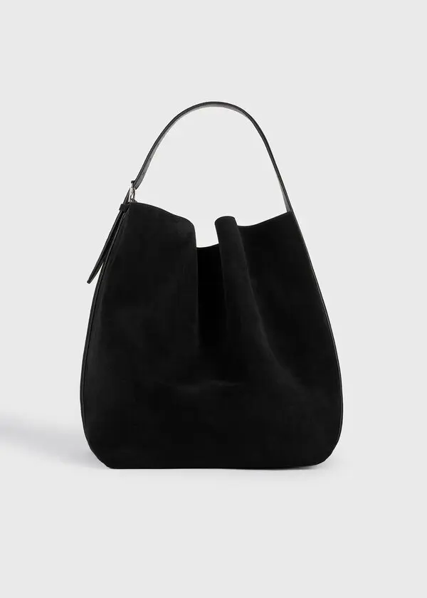 TOTEME Belted Suede Tote - Black