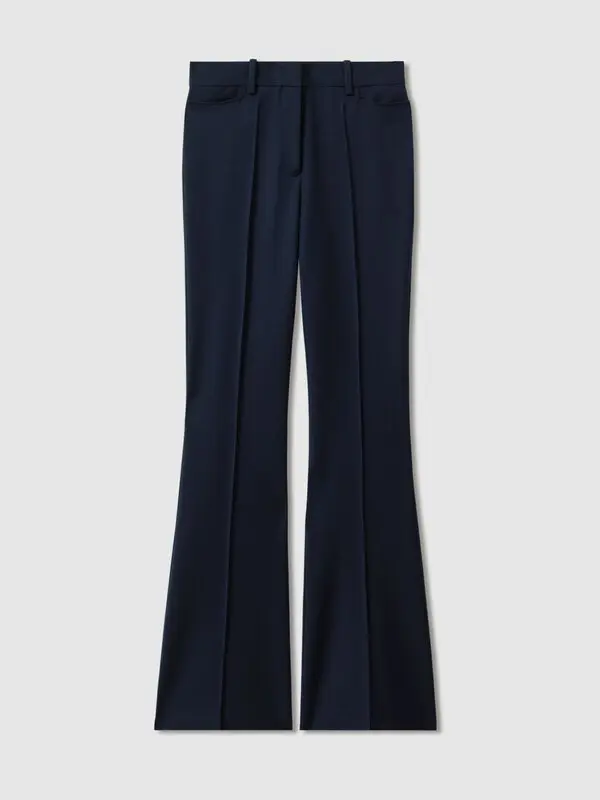 REISS Petite Flared Suit Trousers - Navy