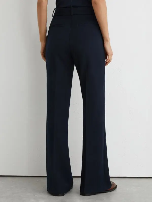 REISS Petite Flared Suit Trousers - Navy