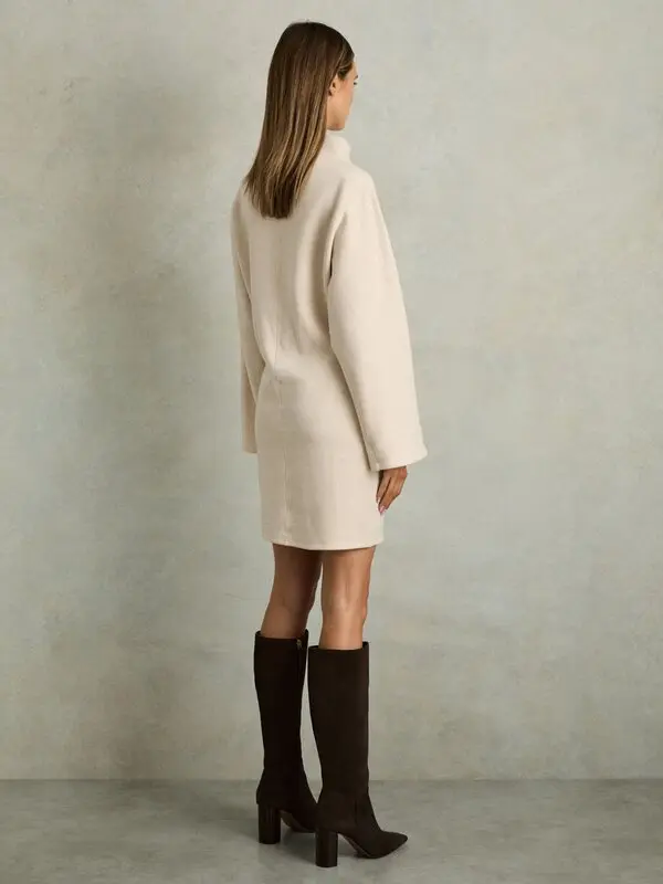 REISS Cotton Jersey Funnel-neck Dress