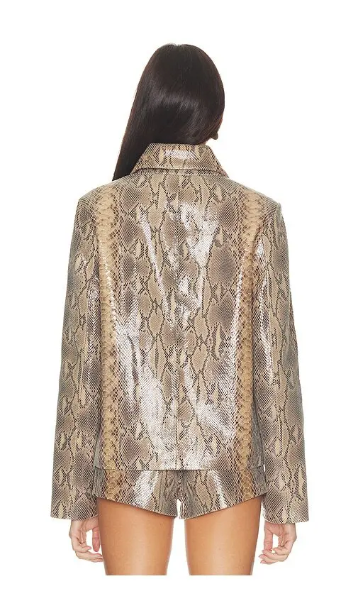 MIMCHIK Snake Embossed Leather Blouson Jacket