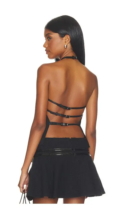 MIMCHIK Triple Belt Halter Top In . Also