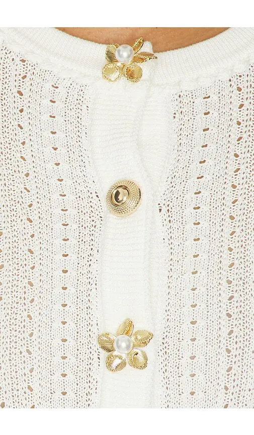 SELF-PORTRAIT Pointelle Peplum Knit Mini Dress In . Also