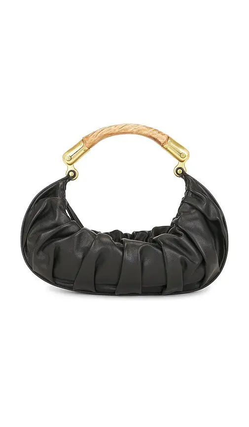 Balmain Medium Ebene Calfskin Hobo