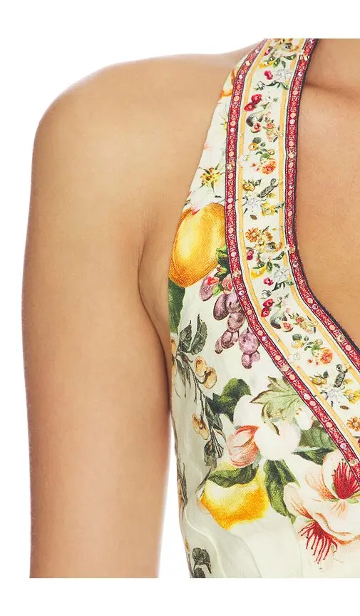 Camilla Button Front Halter Playsuit