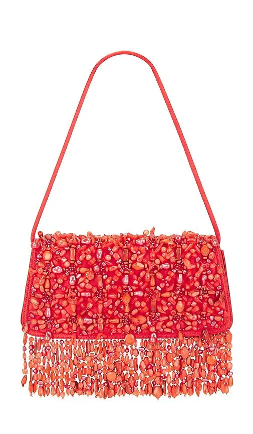 Cult Gaia Beaded Shoulder Bag - Red