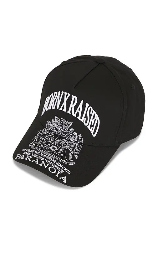 BORN X RAISED Paranoia Crest Baseball Cap - Black