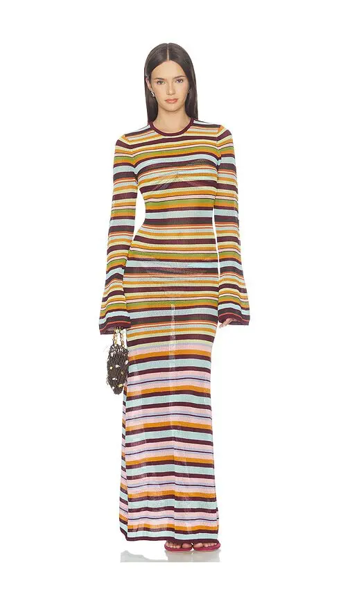 Beach Riot Joia Striped Crochet Knit Maxi Dress