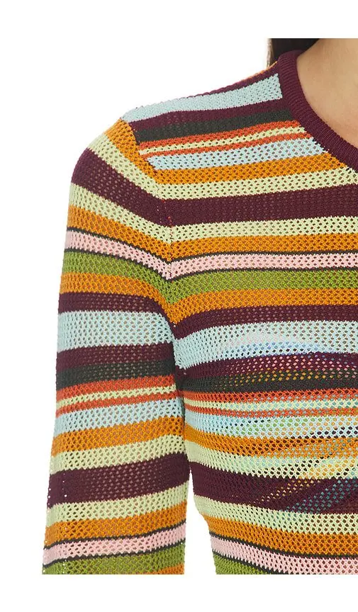 Beach Riot Joia Striped Crochet Knit Maxi Dress