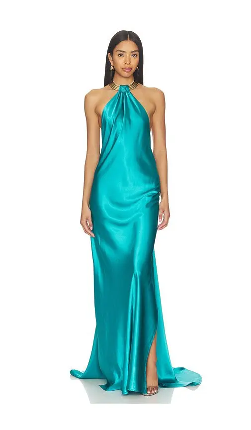 BRONX BANCO Amara Backless Gown In . Also