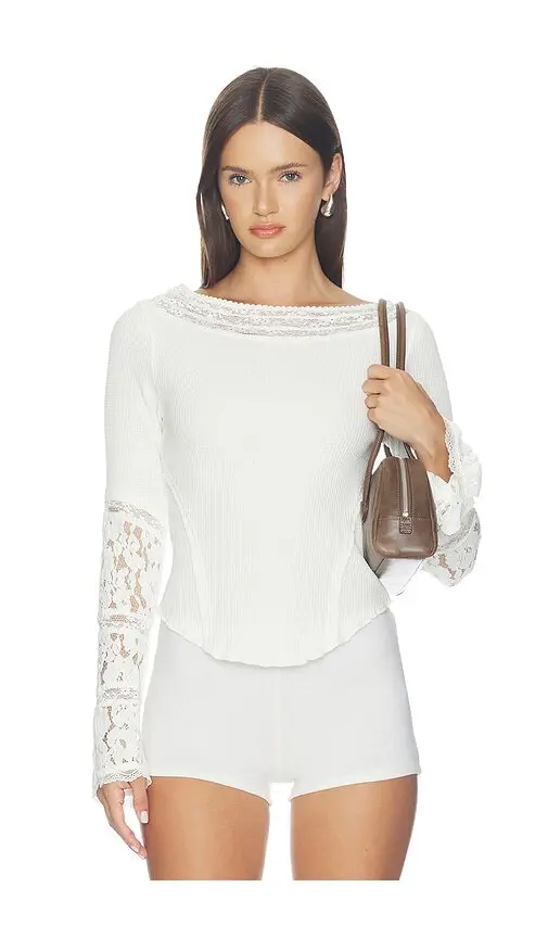 Free People Amber Lace Cuff Top In . Also