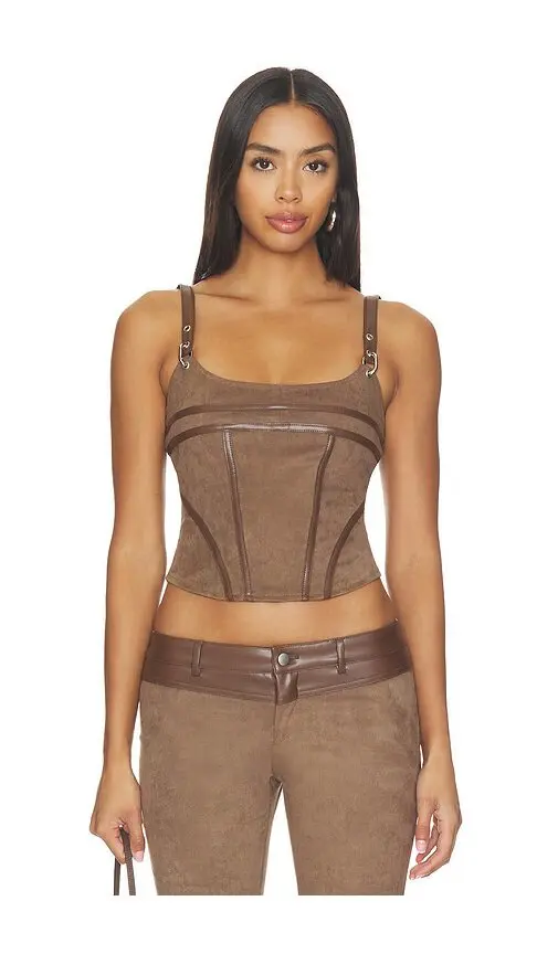 I.AM.GIA Viviane Suede Corset Top In . Also