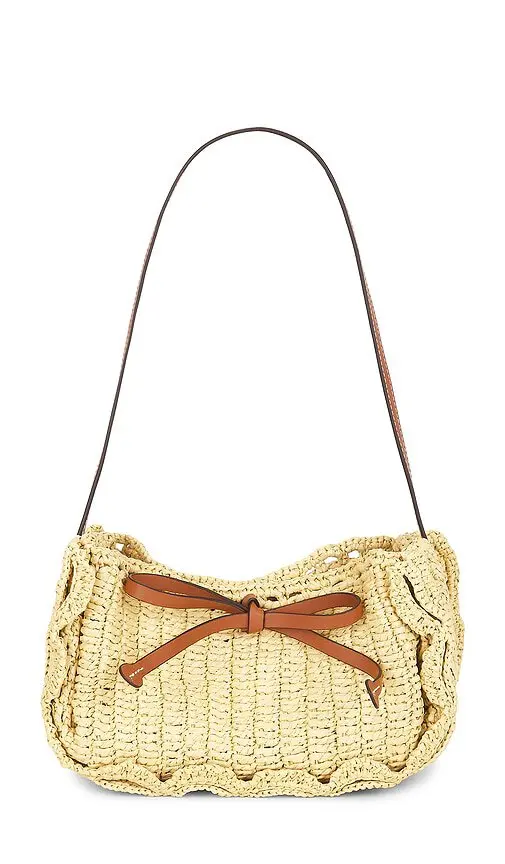 Ulla Johnson Marina Raffia Scallop Pouchette Bag - Neutral