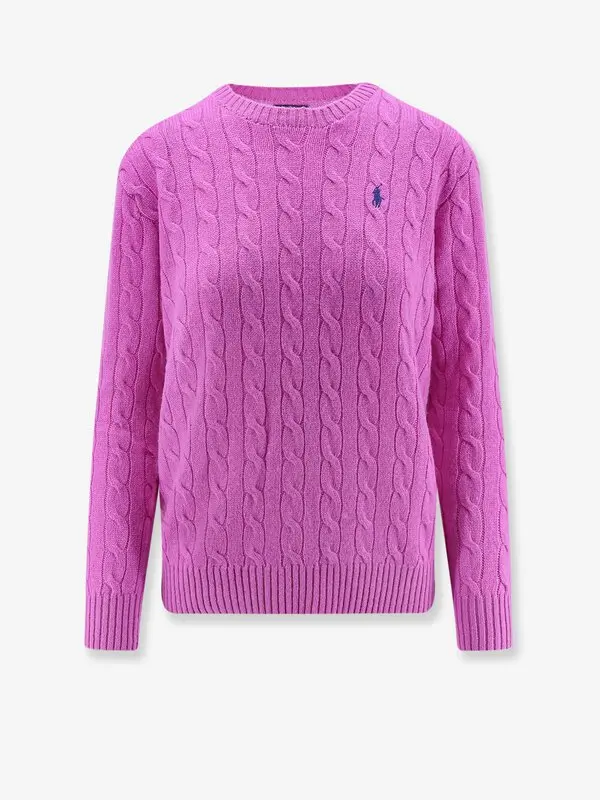 Polo Ralph Lauren Wool And Cashmere Cable Knit Pullover - Purple