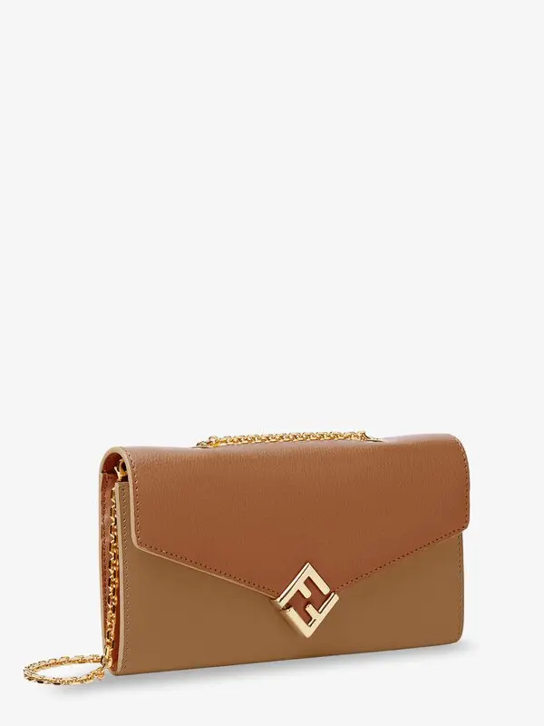 Fendi On Chain Ff Diamonds Leather Wallet