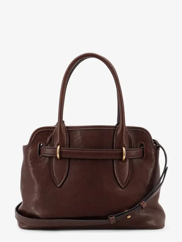 Miu Miu Aventure Leather Handbag With Embossed Lettering Logo