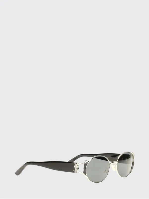 Saint Laurent Oval Tortoiseshell Acetate Sunglasses With Monogram - Black