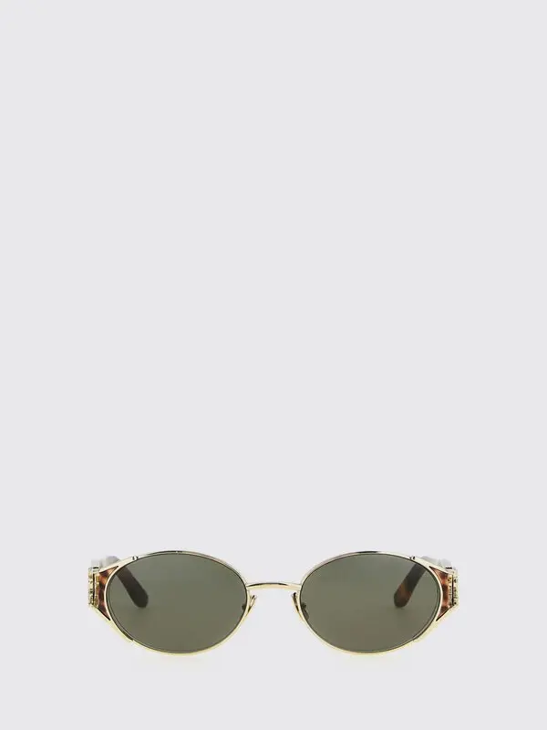 Saint Laurent Oval Tortoiseshell Acetate Sunglasses With Monogram - Brown