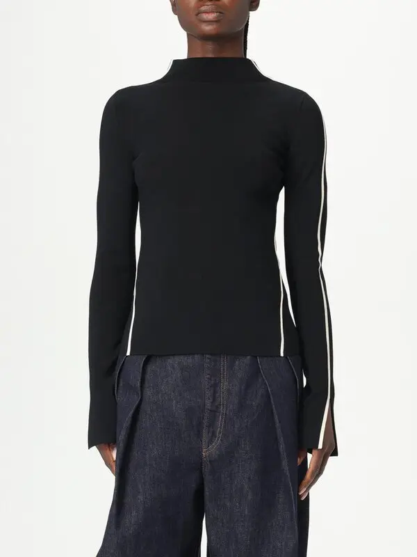 Sportmax Fitted High Neck Jumper With Contrast Stitching