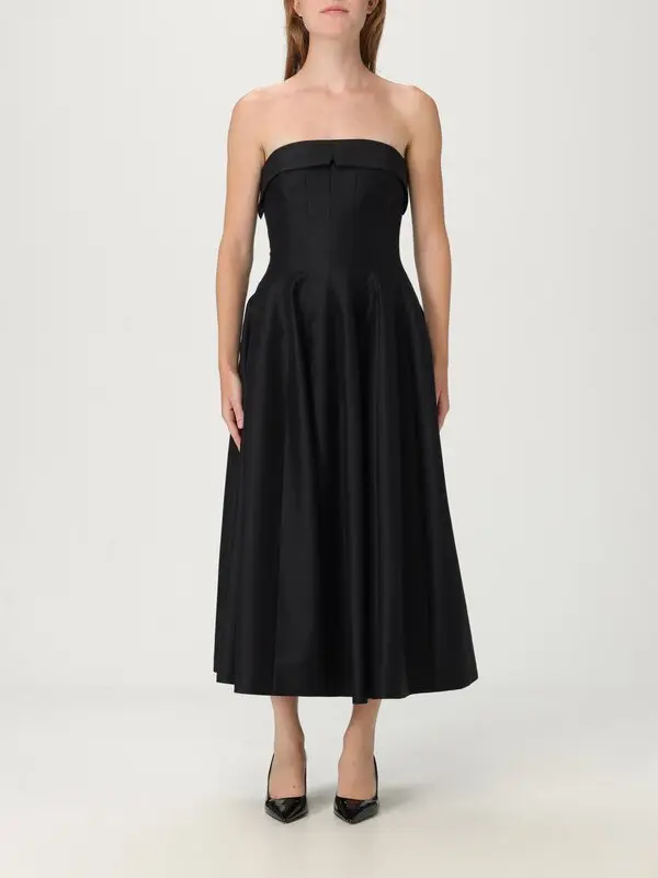 Alberta Ferretti Strapless Midi Dress