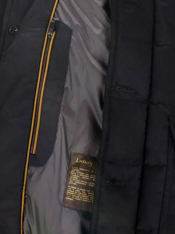 MOORER Fur-collar Quilted Jacket