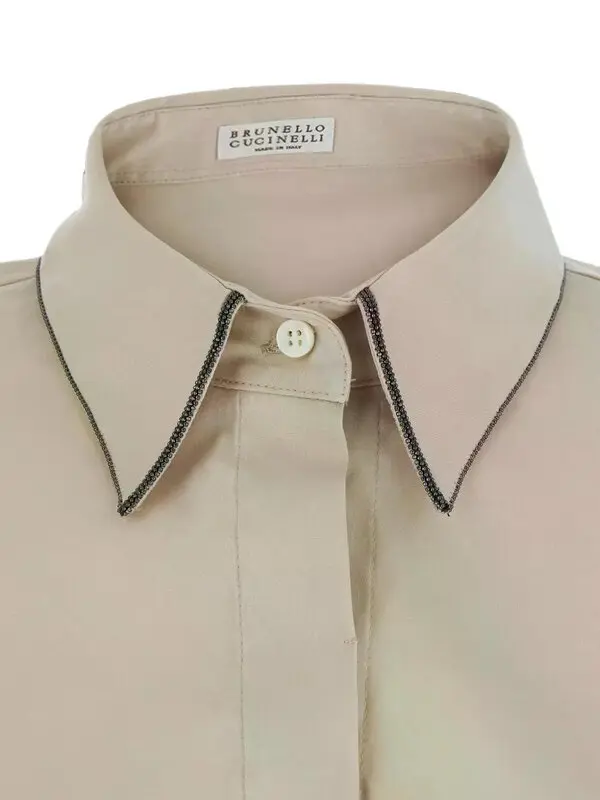 Brunello Cucinelli Monili-trim Long-sleeve Shirt