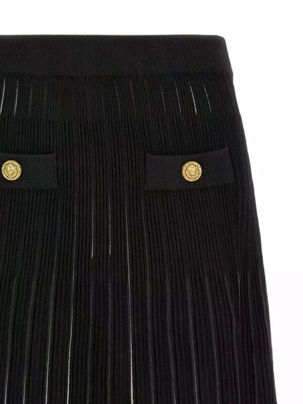 Balmain Pleated Mini Skirt - Black
