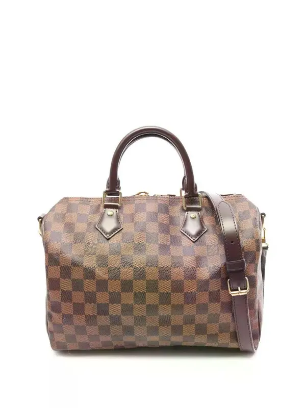 LOUIS VUITTON 2016 Damier Ebene Speedy Bandouliere 30 Satchel - Brown