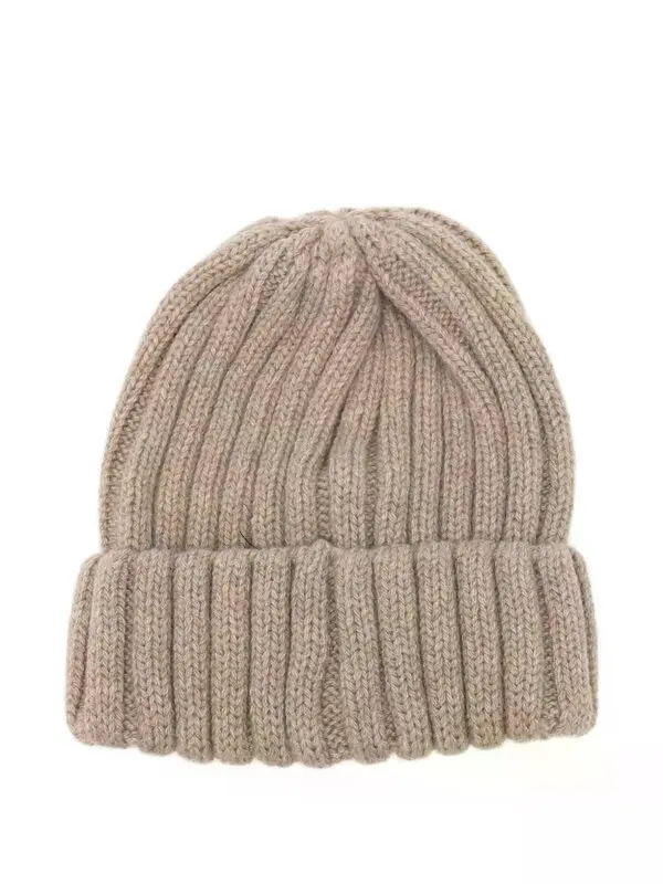 Borsalino Hill Ribbed-knit Beanie Hat - Neutrals