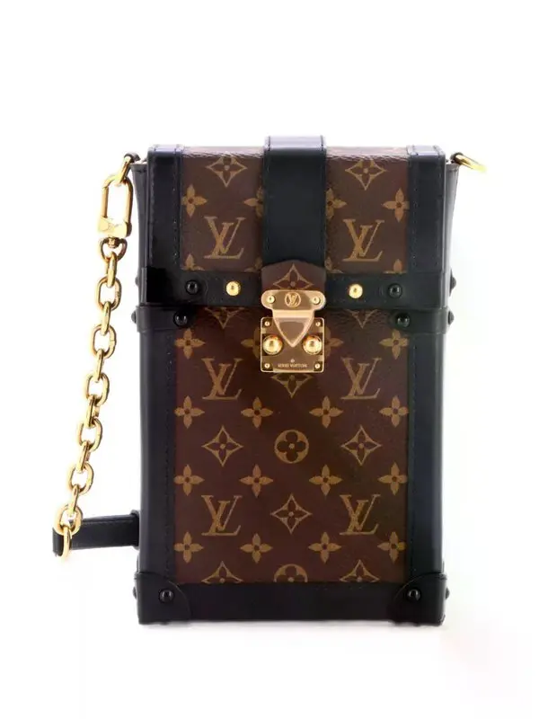 LOUIS VUITTON Vertical Trunk Pochette Monogram Canvas Crossbody Bag
