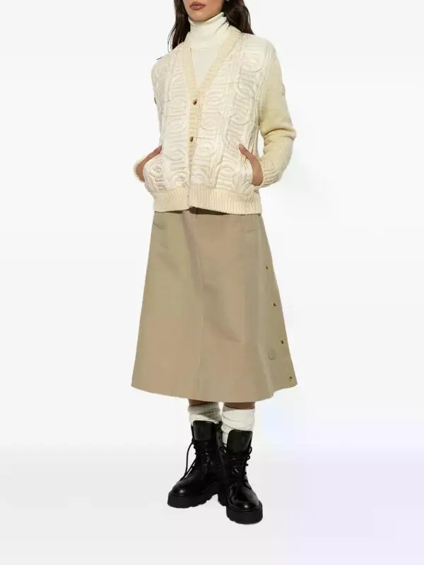Moncler Chain Quilted Padded V-neck Cardigan