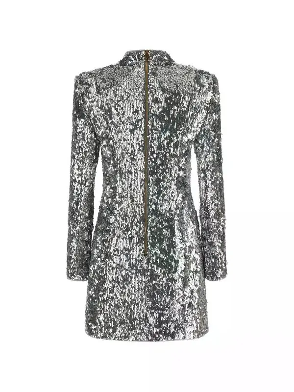 Balmain Sequin-embellished Structured-shoulder Mini Dress