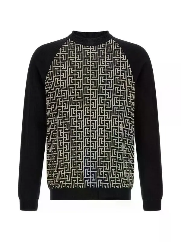 Balmain Pb Monogram Jacquard Sweater