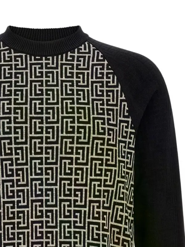 Balmain Pb Monogram Jacquard Sweater