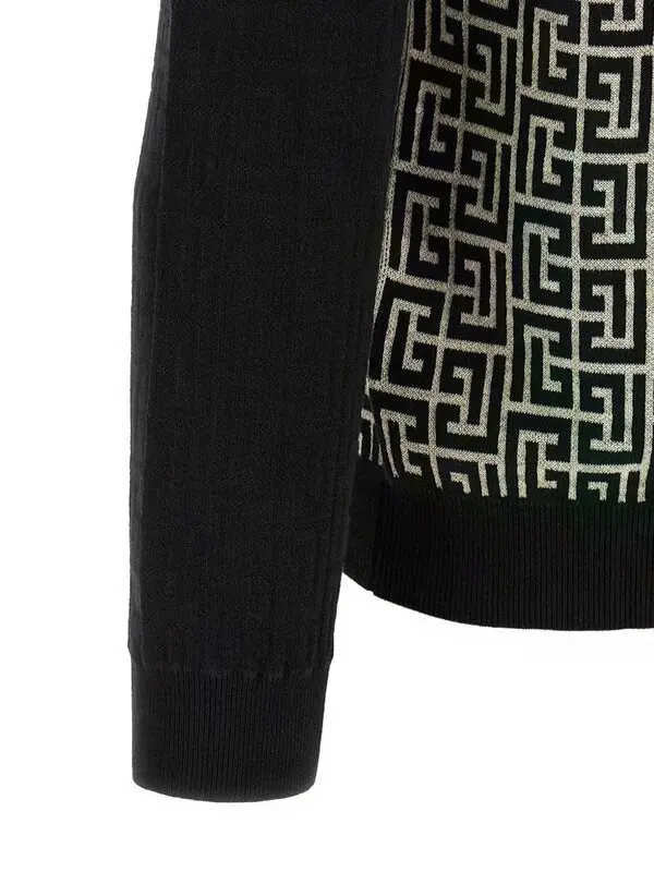 Balmain Pb Monogram Jacquard Sweater