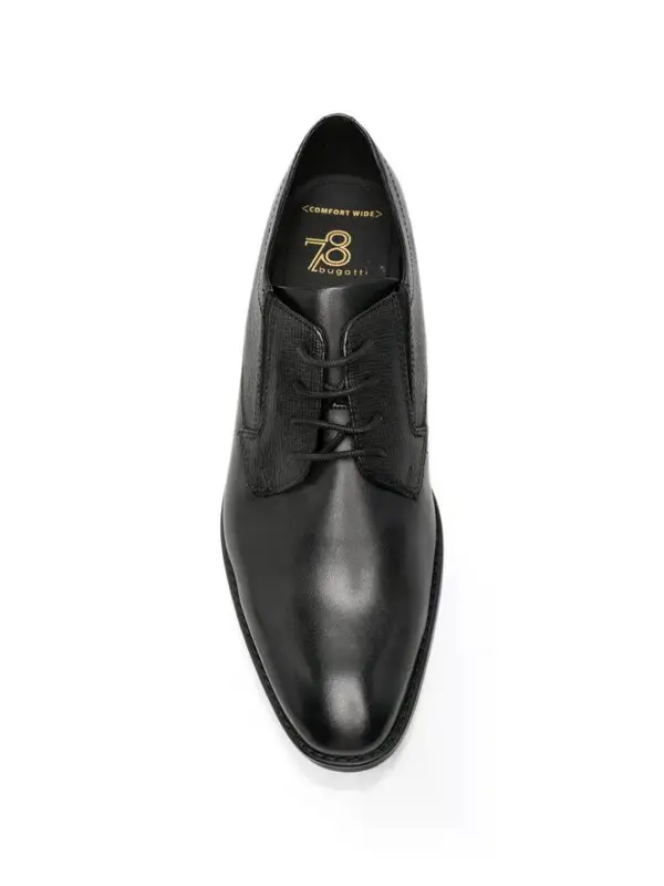 BUGATTI Textured-panel Leather Derby Shoes