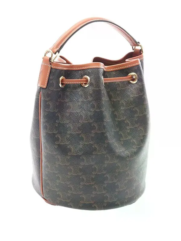 Celine Triomphe Coated Canvas Clara Bucket Bag Satchel