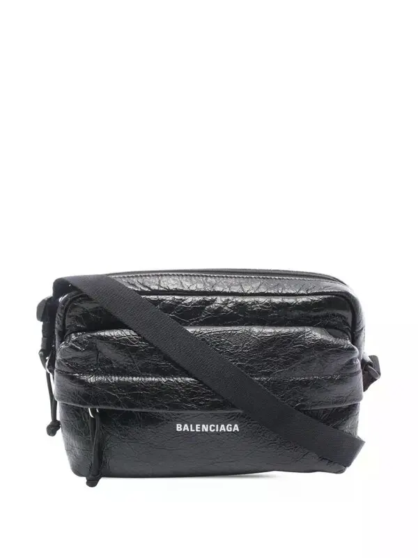 Balenciaga 2018-2026 Lambskin Explorer Camera Bag Crossbody Bag - Black