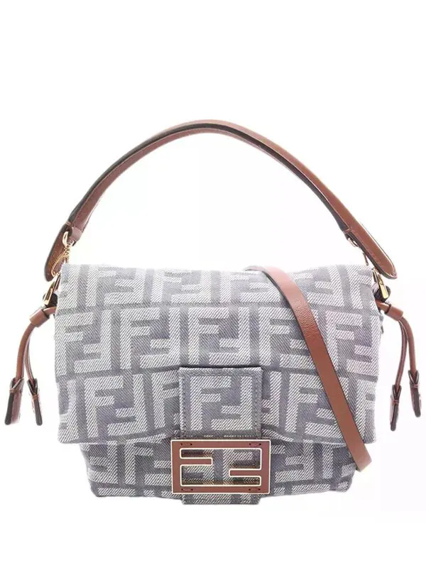 Fendi Zucca Canvas Mamma Baguette Satchel